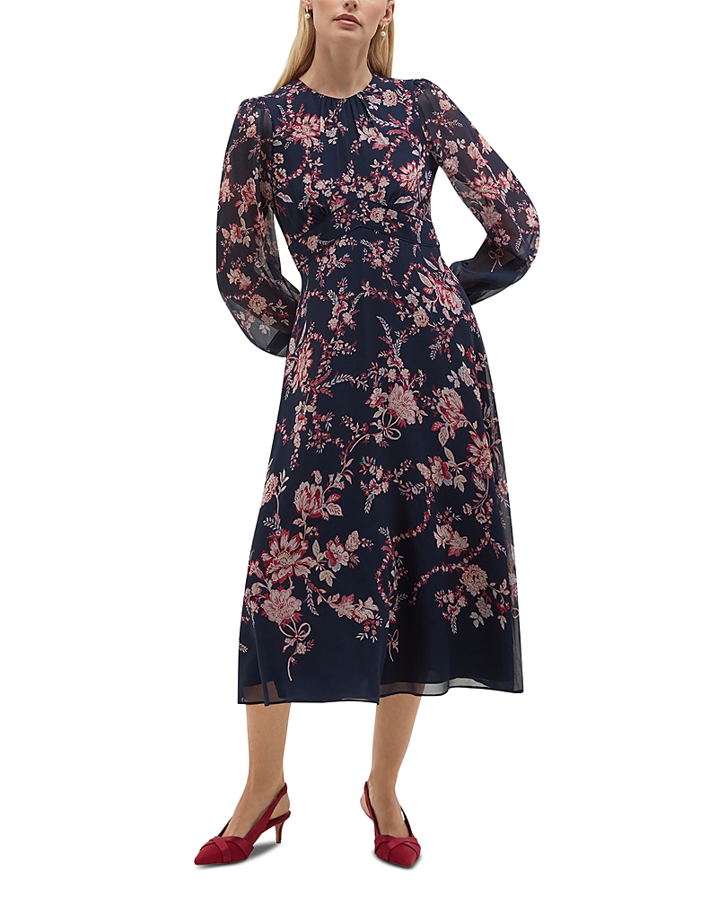 HOBBS LONDON Hobbs London Floral Silk Midi Dress